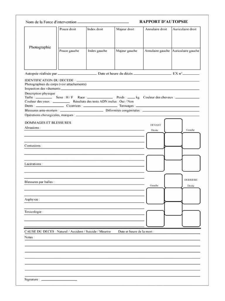 Rapport Autopsie | PDF