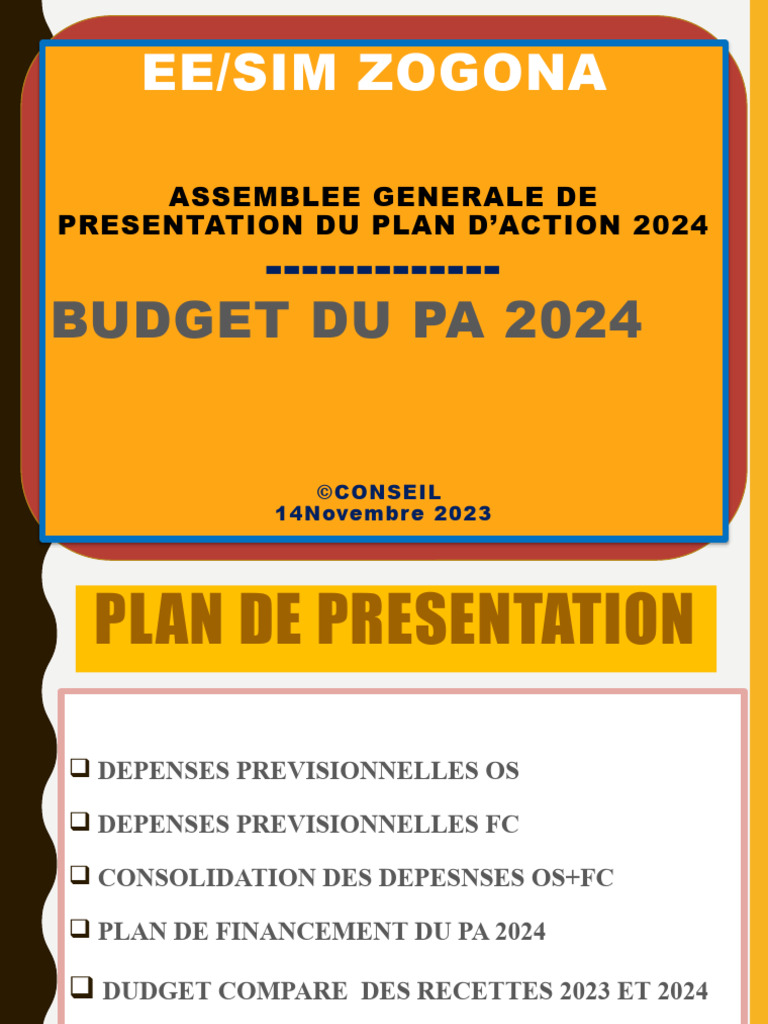Présentation VF Financier Du PA 2024 Pptx | PDF