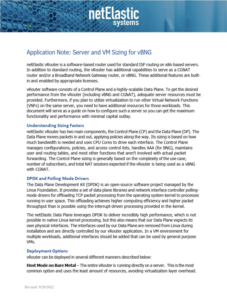Server Sizing for ISPs | PDF | Router (Computing) | Virtual Machine