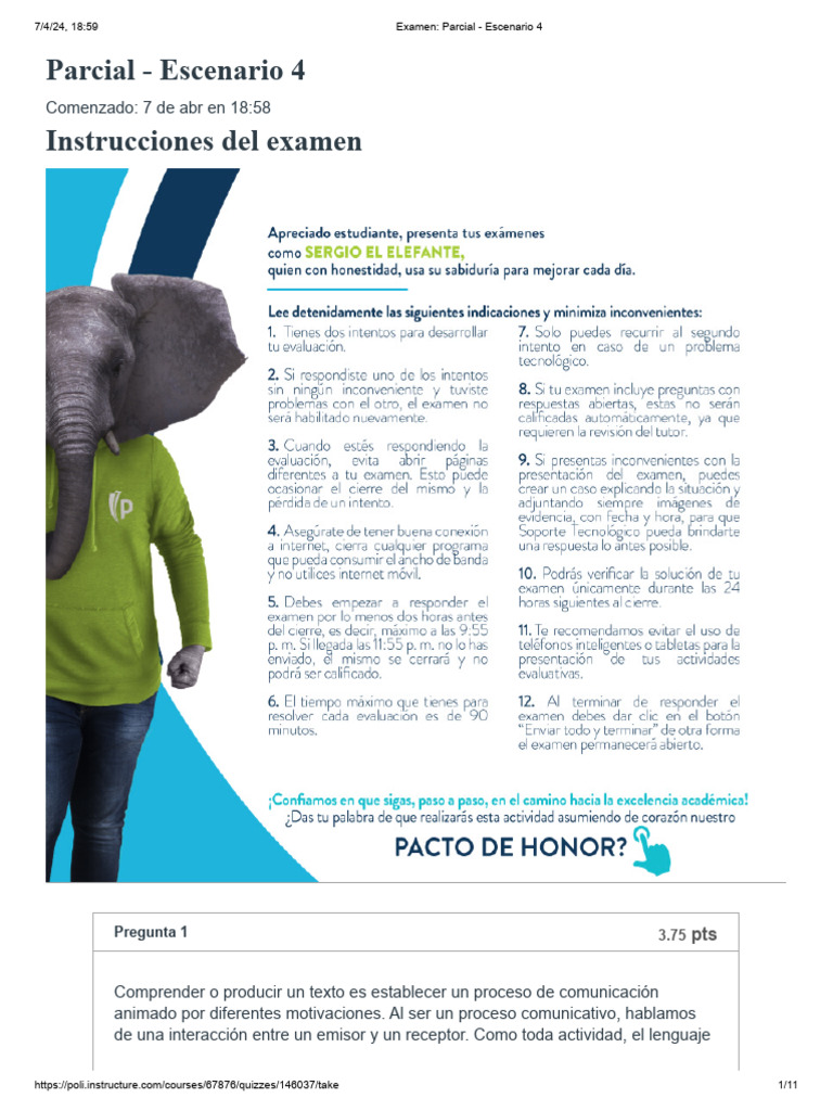 Examen - Parcial - Escenario 4.pdf en Blanco | PDF | Aprendizaje | Pensamiento