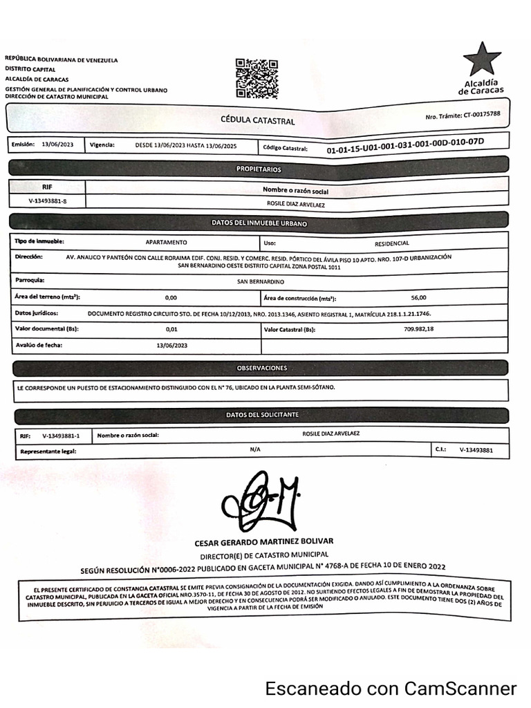 Cédula Catastral | PDF