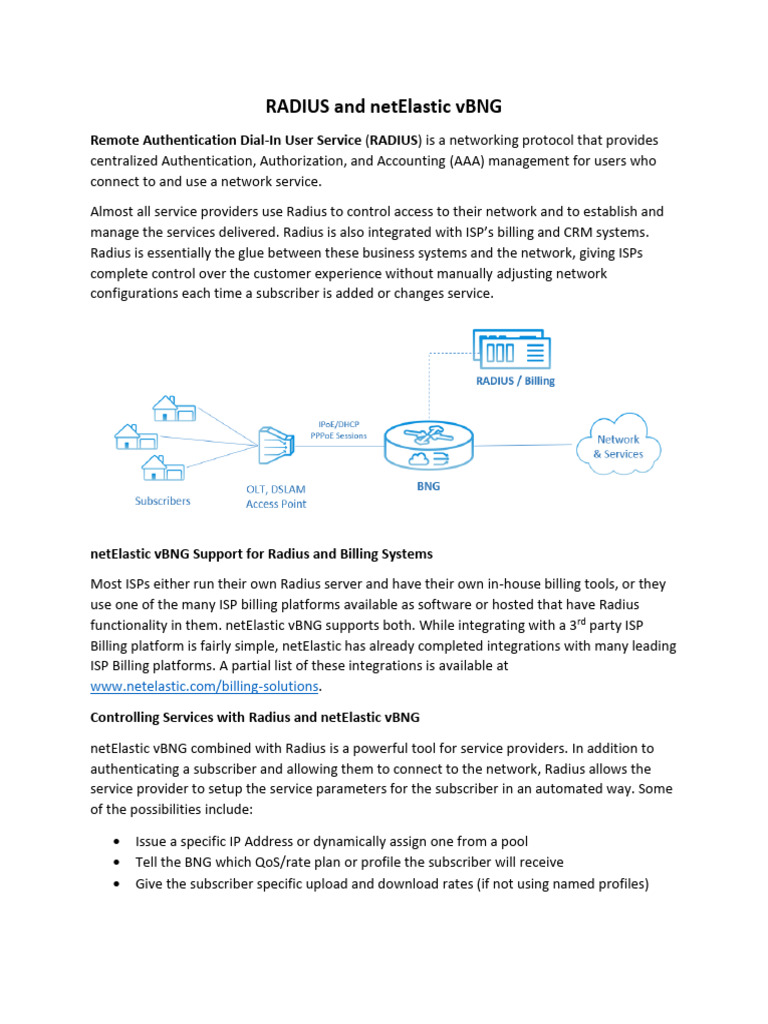 RADIUS and VBNG Article | Download Free PDF | Radius | Computer Network
