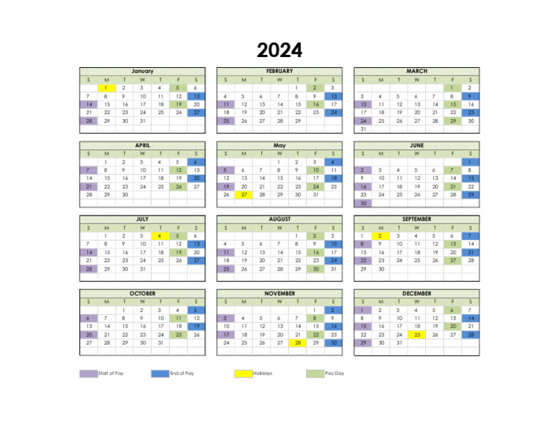 2024 HR Payroll Calendar | PDF