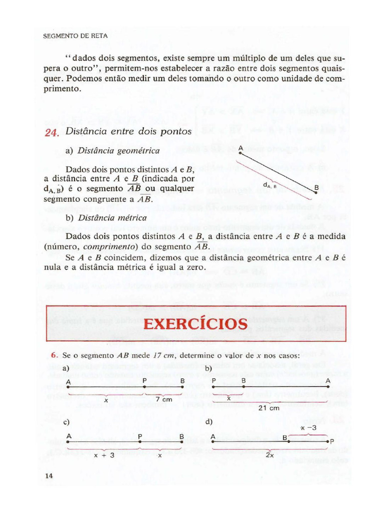 Lista de Exercícios Geometria Plana - Segmento de Reta FME | PDF