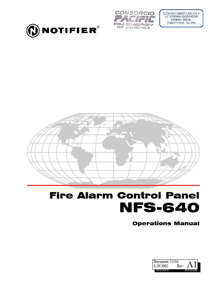 Fire Alarm Cont Panel NFS-640 Ops Manual Ra1 | PDF