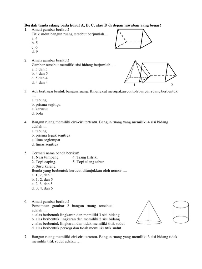 Latihan Soal MTK Bangun Ruang | PDF