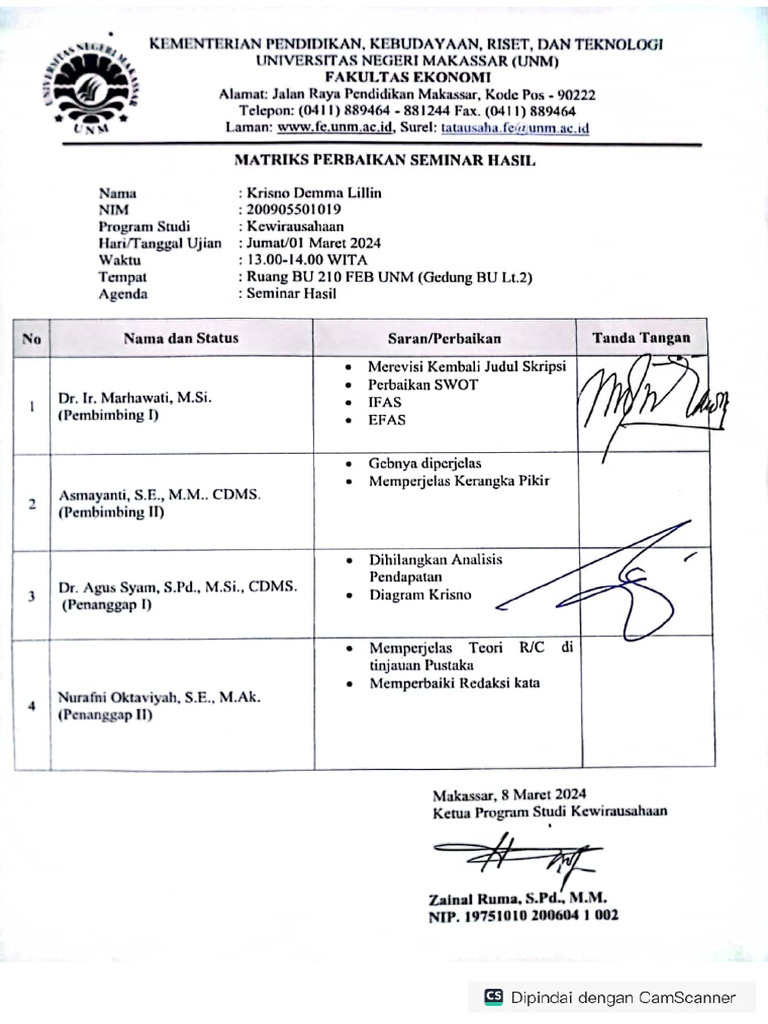 Matriks Perbaikan Krisno | PDF