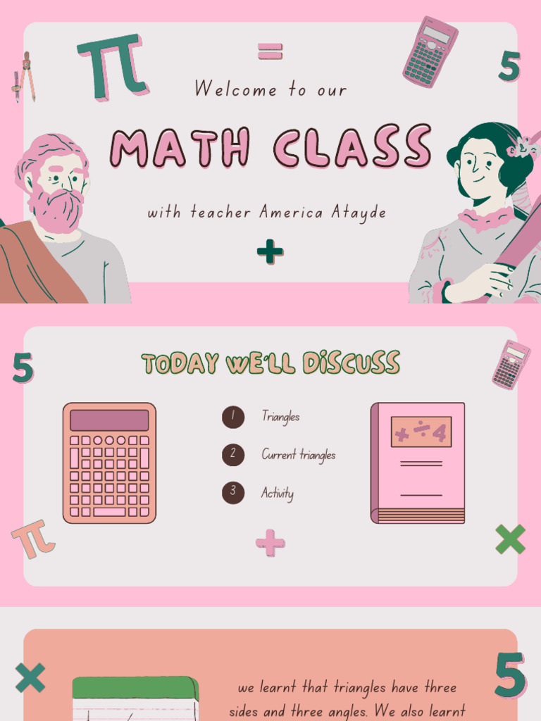 Pink Green Bright Aesthetic Playful Math Class Presentation | PDF ...