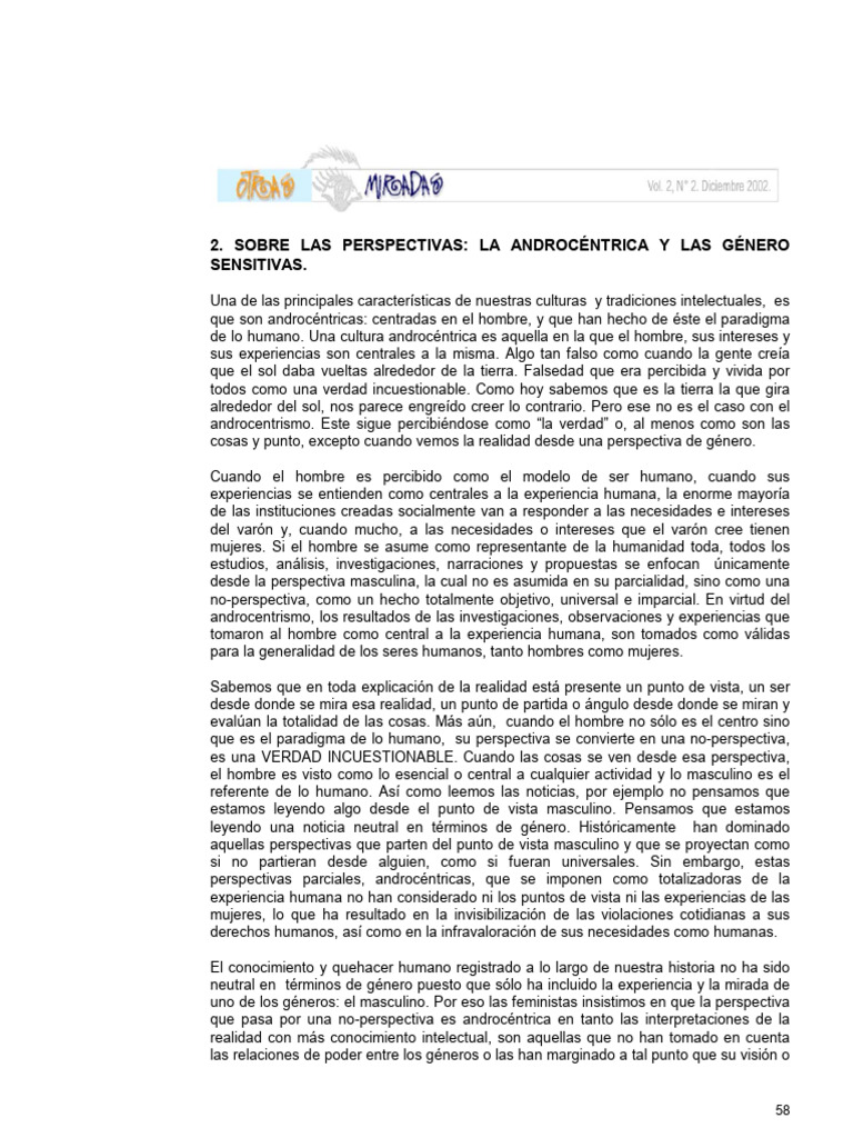 Engendrando Nuestras Perspectivas. Otras Miradas | PDF | Patriarcado ...