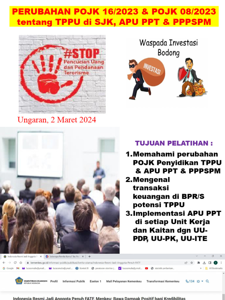 Perubahan POJK APU PPT & PPPSPM 2023 | PDF | Pengelolaan Keuangan ...