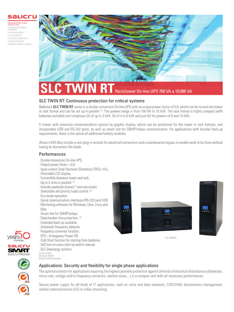 Salicru SLC TWIN RT Datasheet | PDF | Power Inverter | Computer Engineering