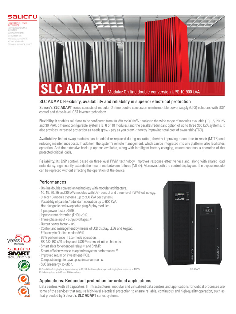 Salicru SLC ADAPT Datasheet | PDF | Power Inverter | Electrical Engineering
