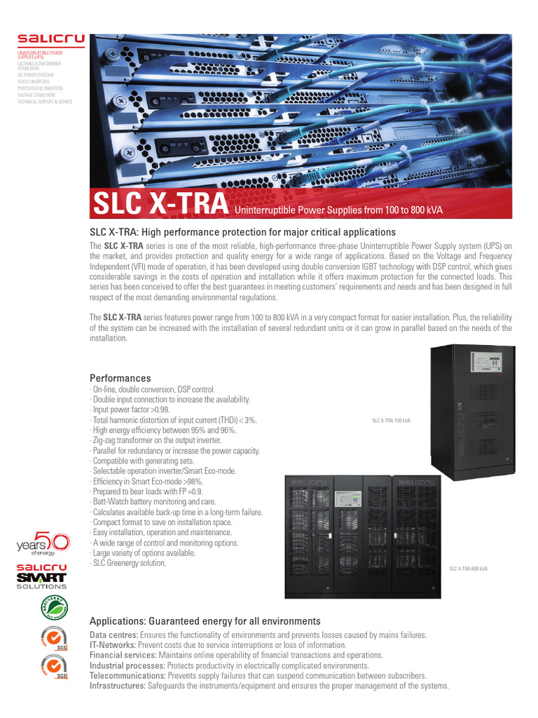 Salicru SLC X-TRA Datasheet | PDF | Power Supply | Power Inverter