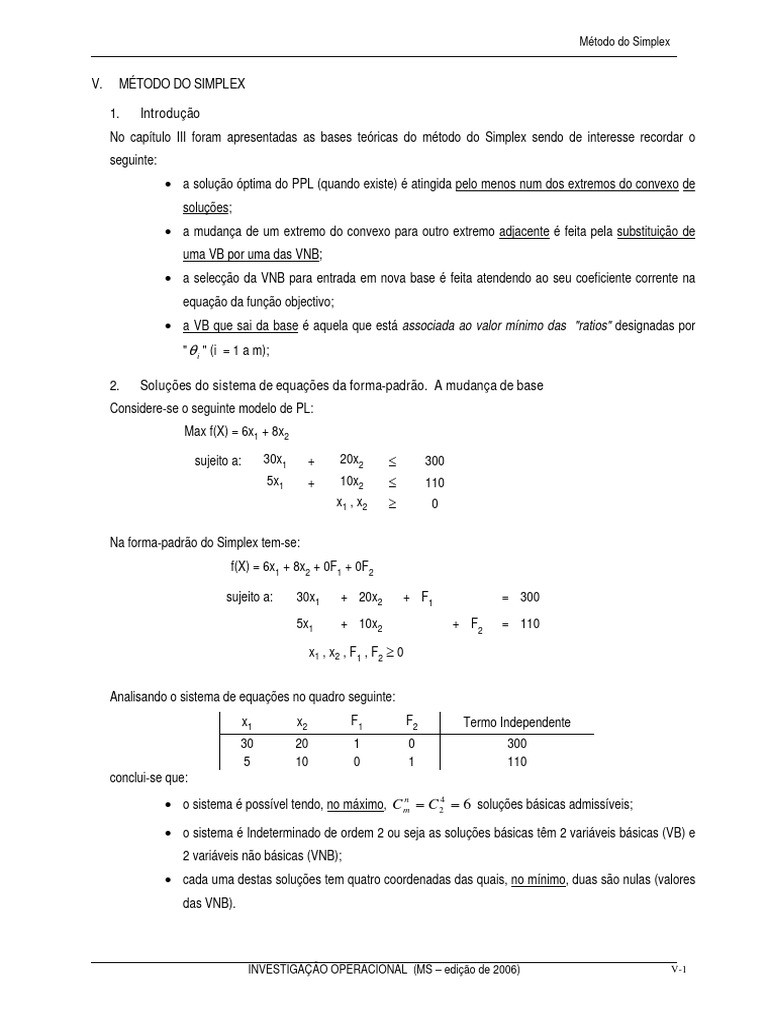 Programação Linear Cap5 | Download grátis PDF | Equações | Matriz ...