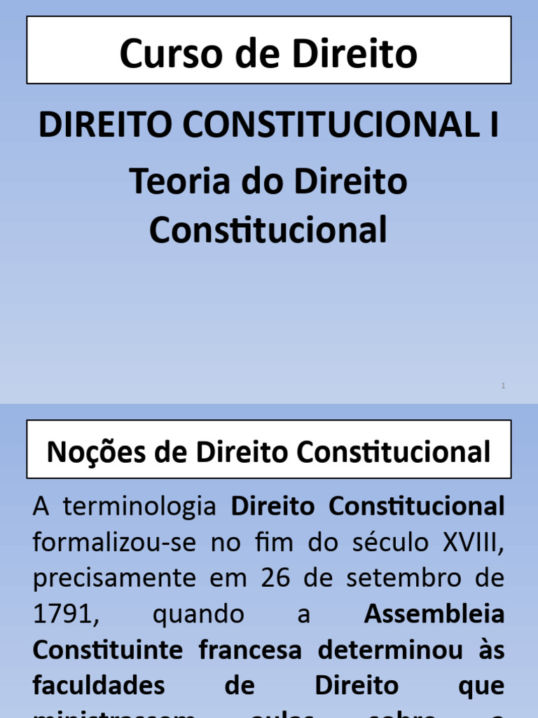 Noções Fundamentais de Direito Constitucional | PDF | Constituição ...