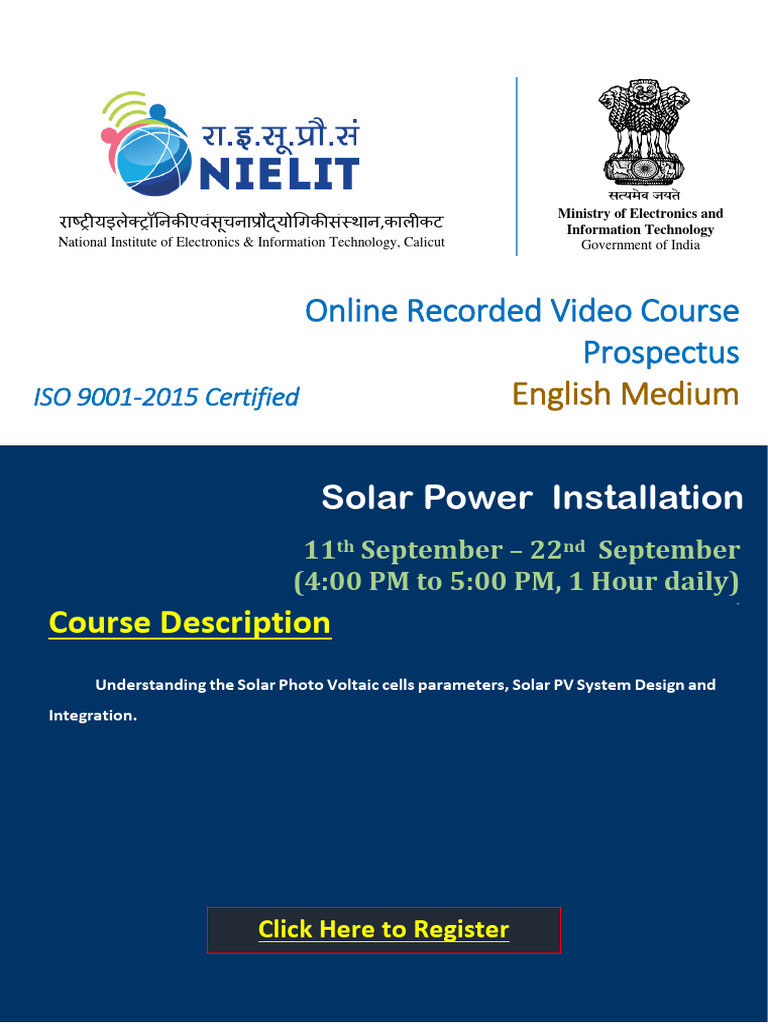 Solar Power Course for Students | PDF | Photovoltaic System | Photovoltaics