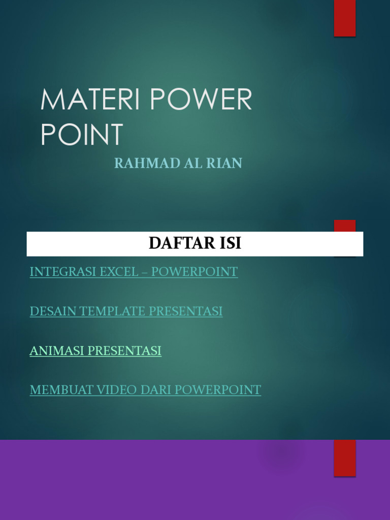 Daftar Isi Materi PowerPoint | PDF | Komputer