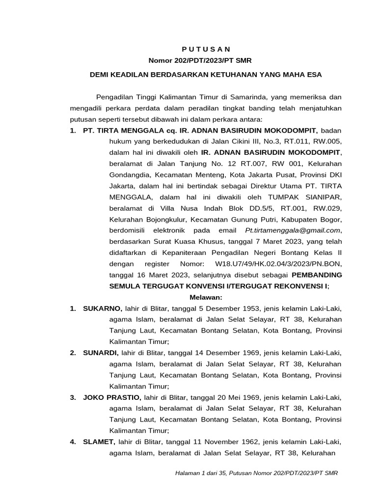 Salinan Putusan 202 PDT 2023 PT SMR | PDF