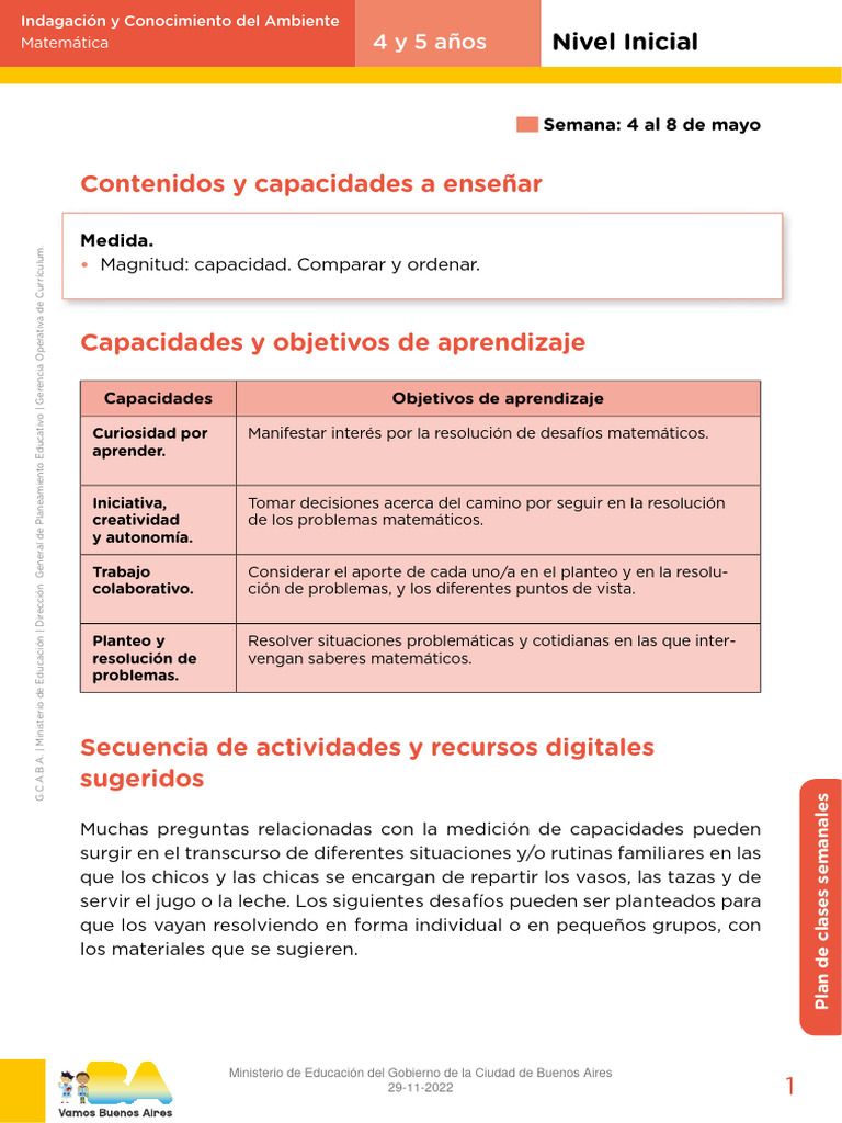 Plan Clases Inicial Indcoamb Mate 4y5 Q1mayo Descargar Gratis Pdf