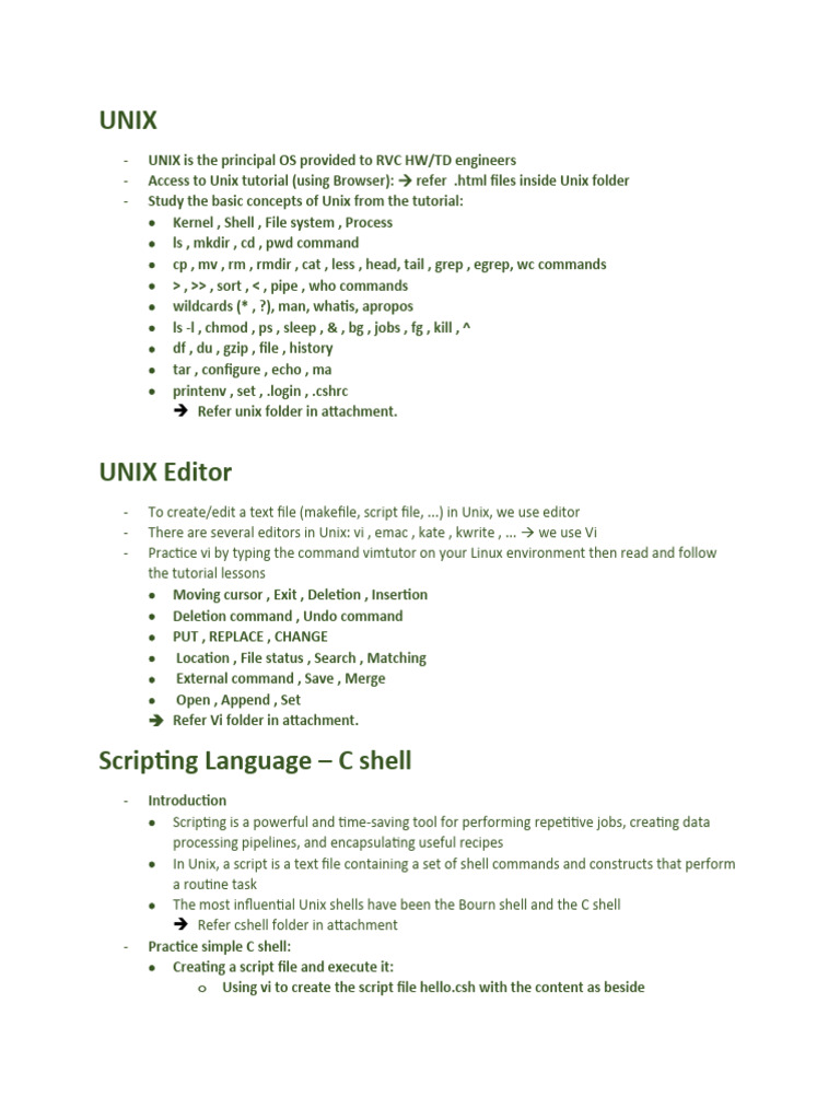 Basic Unix&Vi&Cshell | Download Free PDF | Computer Architecture | Utility Software