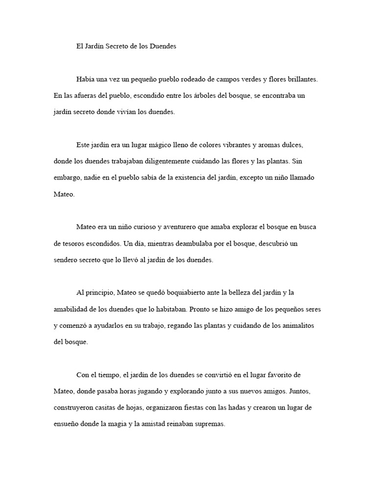 cuento el jardín | PDF