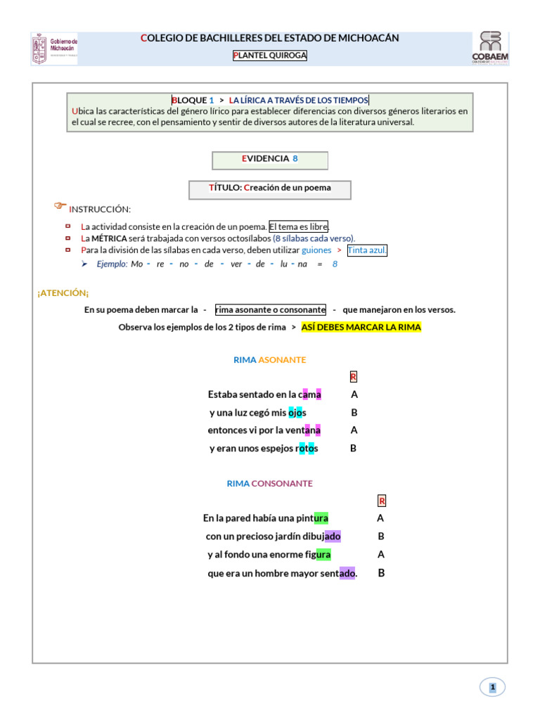 Ejercicios de rima para 5o primaria | PDF