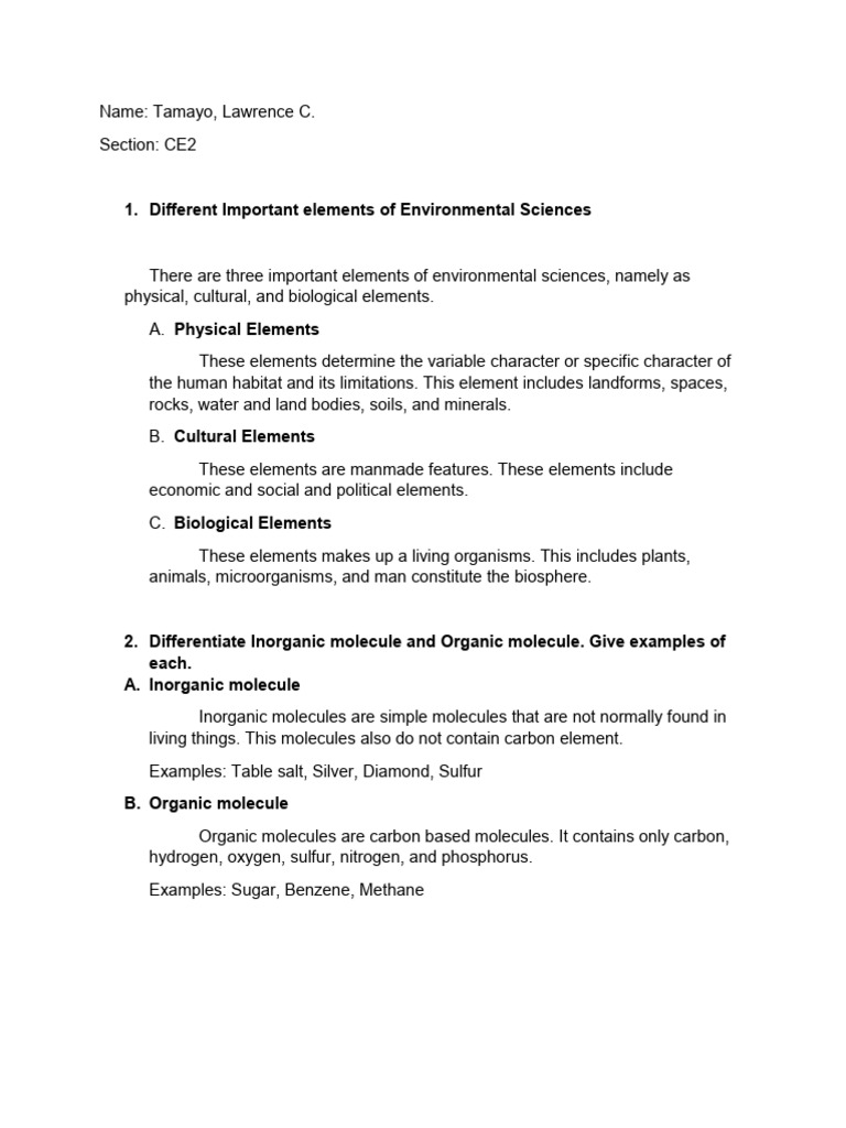 Envi Science Assignment | PDF | Chemical Elements | Ecosystem
