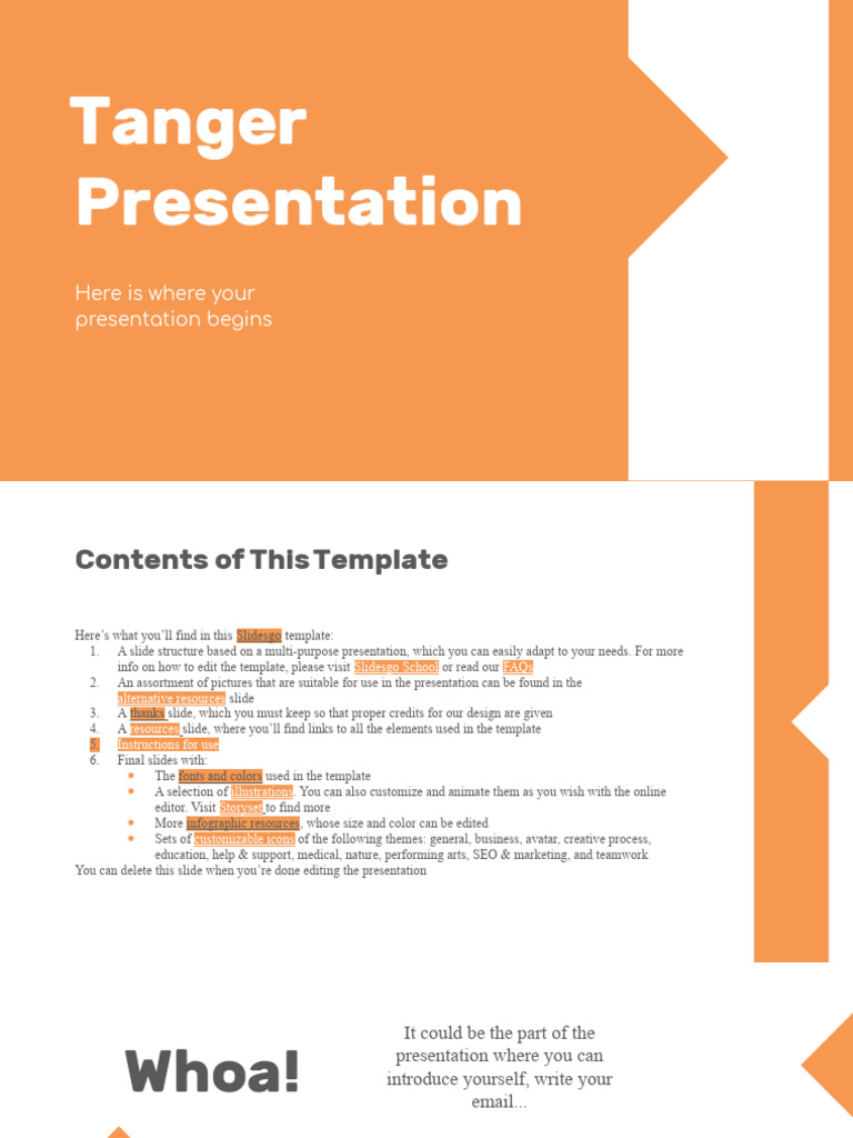 Tanger Xl Orange Variant By Slidesgo Pdf Planets In Astrology Planets
