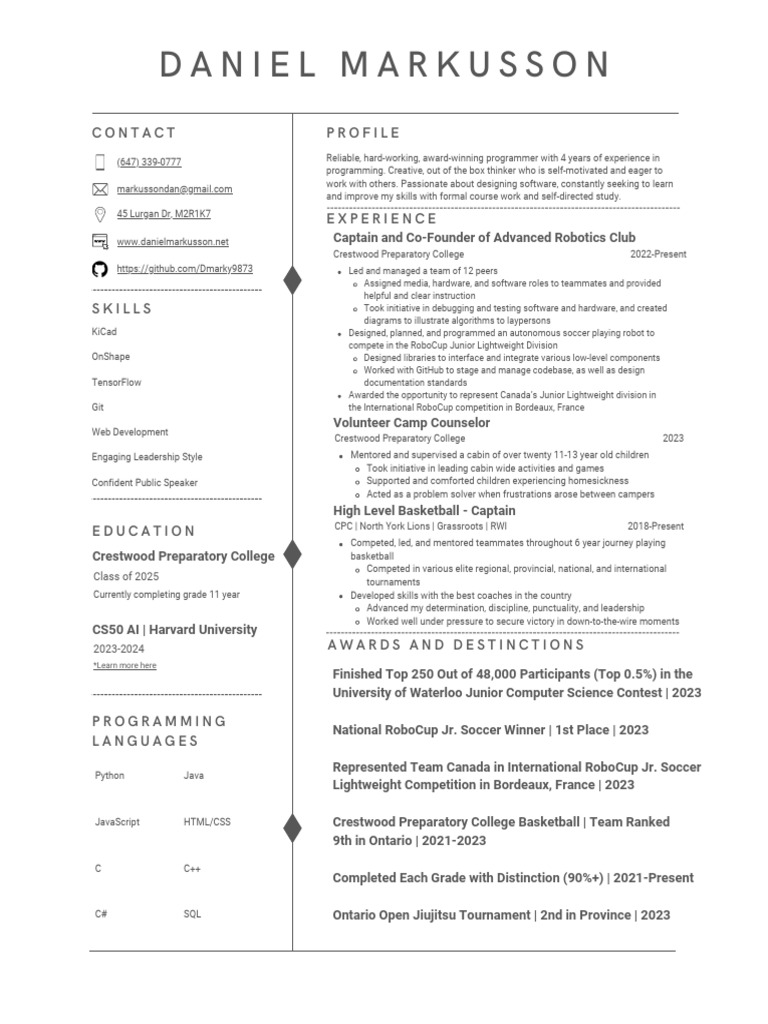 Daniel Markusson: Contact Profile | PDF | Computer Programming | Computing