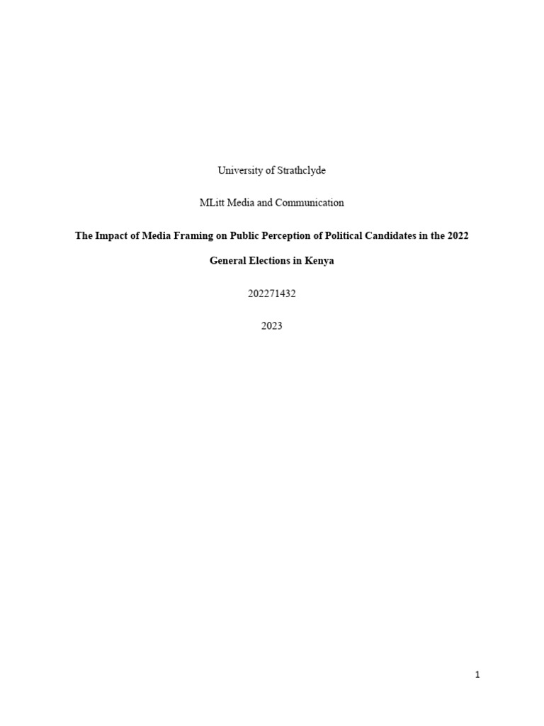 The Impact of Media Framing on Public Perception of Political ...