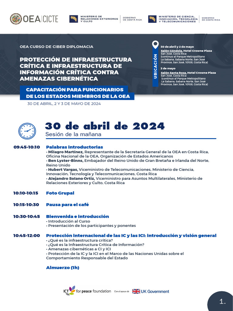 OEA-CICTE - Curso Subregional Ciber Diplomacia | PDF | Relaciones ...