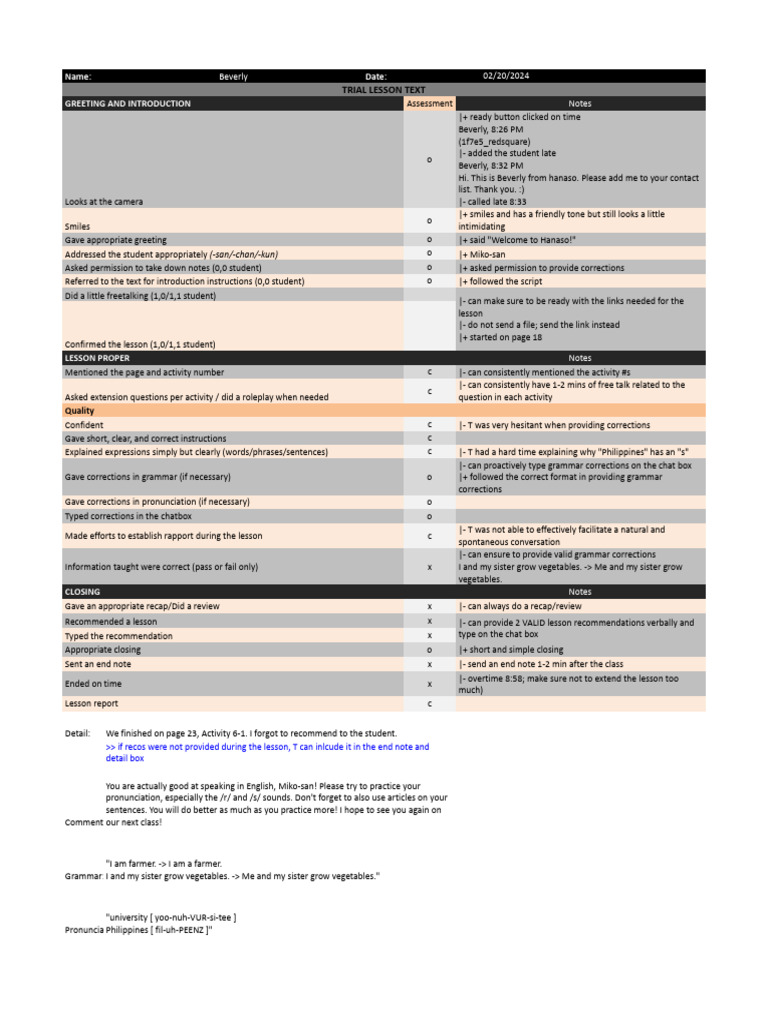 Beverly 2024 Trial Lesson | PDF | Linguistics | Human Communication