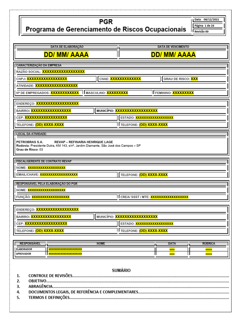 PGR Modelo Revap - Rev 00 | PDF