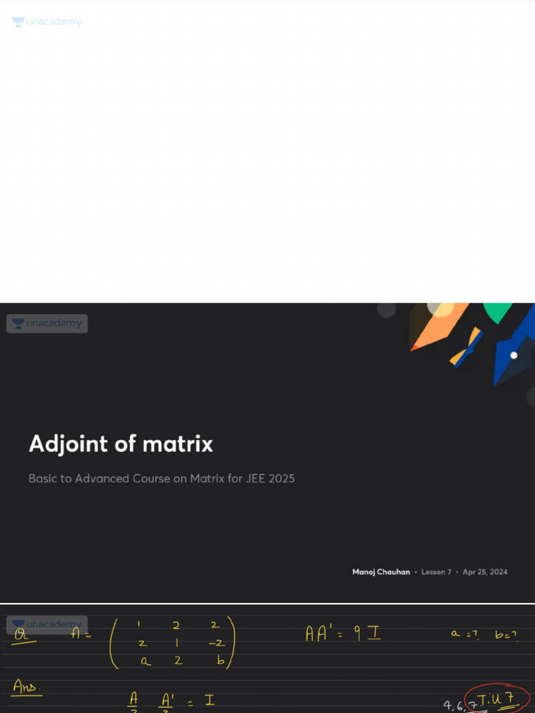 Adjoint of Matrix With Anno | PDF