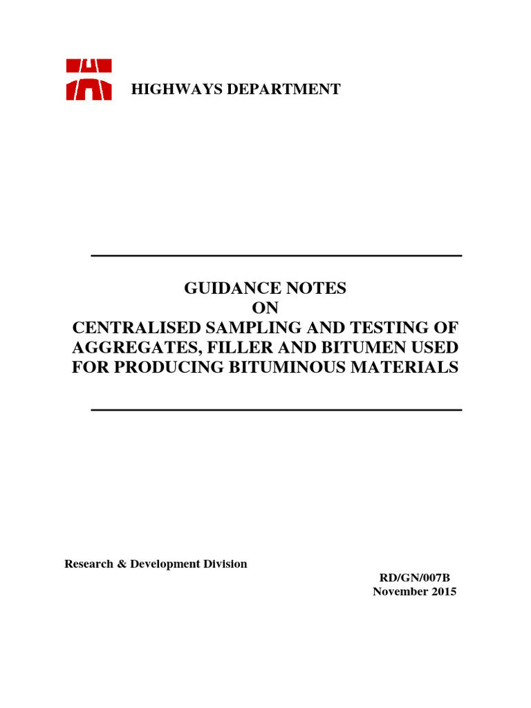 Guidance Notes ON Centralised Sampling and Testing of Aggregates ...
