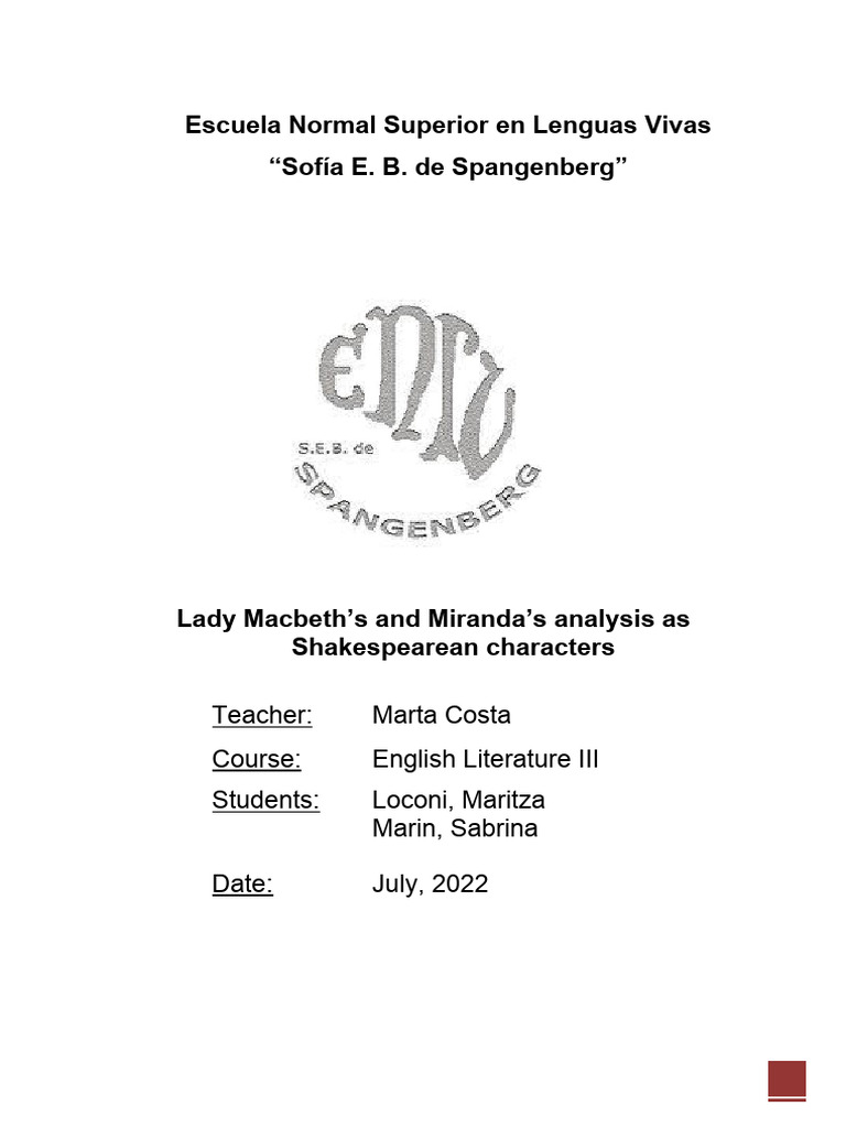 Women's Role Paper | Download Free PDF | Macbeth | The Tempest