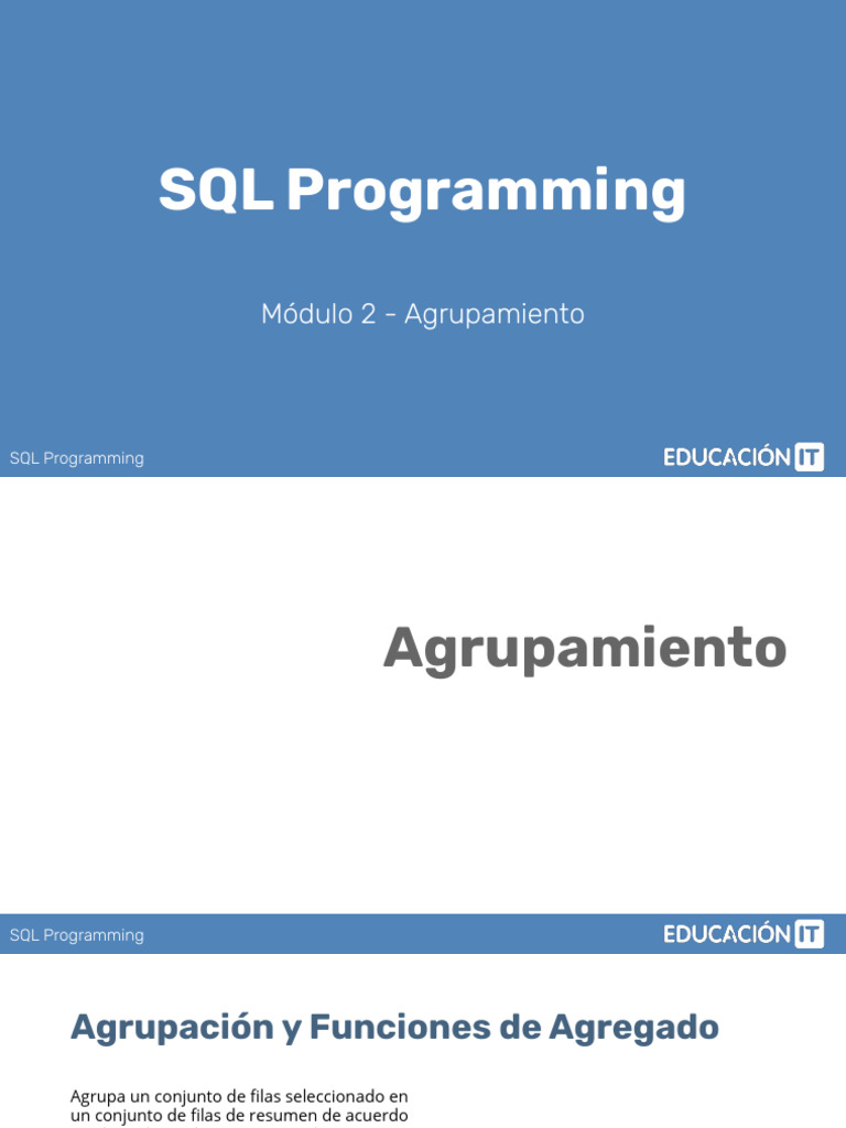 Group By, Order By, Rollup | PDF | SQL | Bases de datos Group By, Order By, Rollup | PDF | SQL | Bases de datos