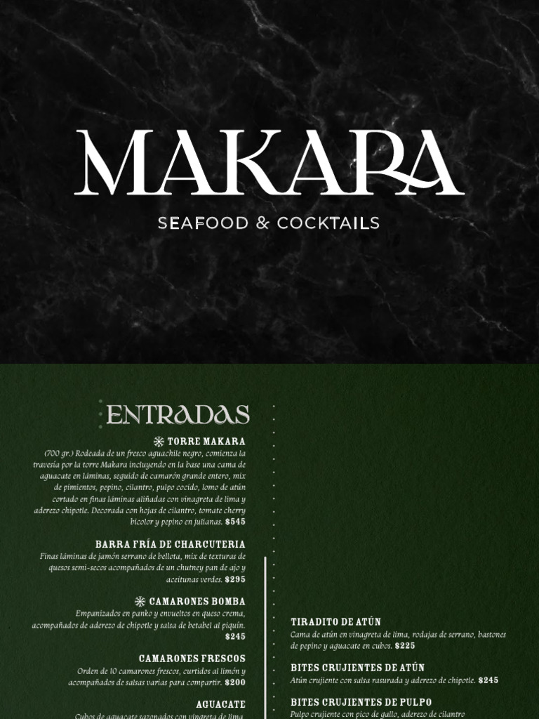 MAKARA_MENU | PDF | ensalada | Mariscos