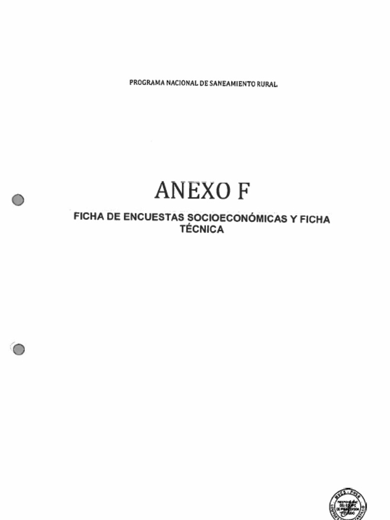 ANEXO F - Ficha de Socioeconomicos y Ficha Tecnica | PDF