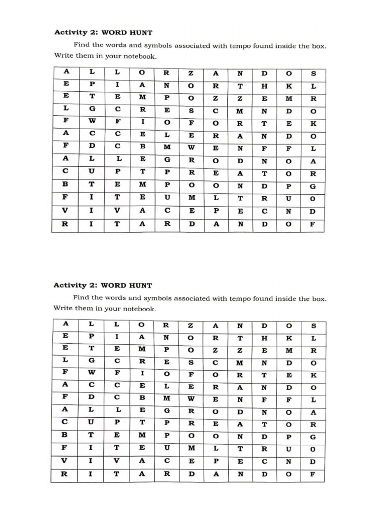 Tempo Word Hunt | PDF