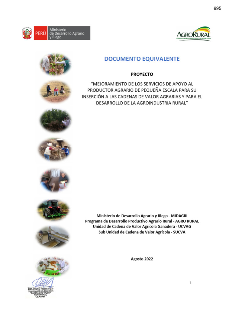 Proy - Cadenas Valor Agrarias | PDF | Agricultura | Evaluación