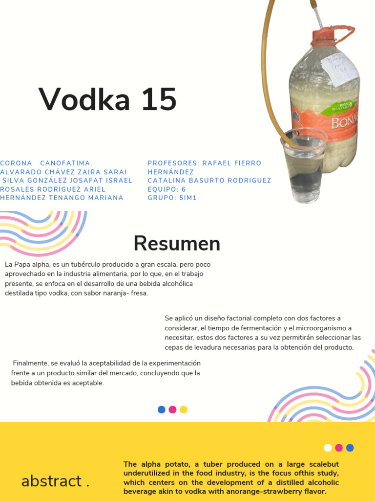 Vodka De Papa Alpha Innovación Y Sabor Pdf Vodka Fermentación
