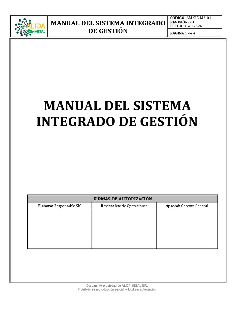 Manual Sistema Integrado Gestión | PDF | Calidad (comercial) | Análisis ...