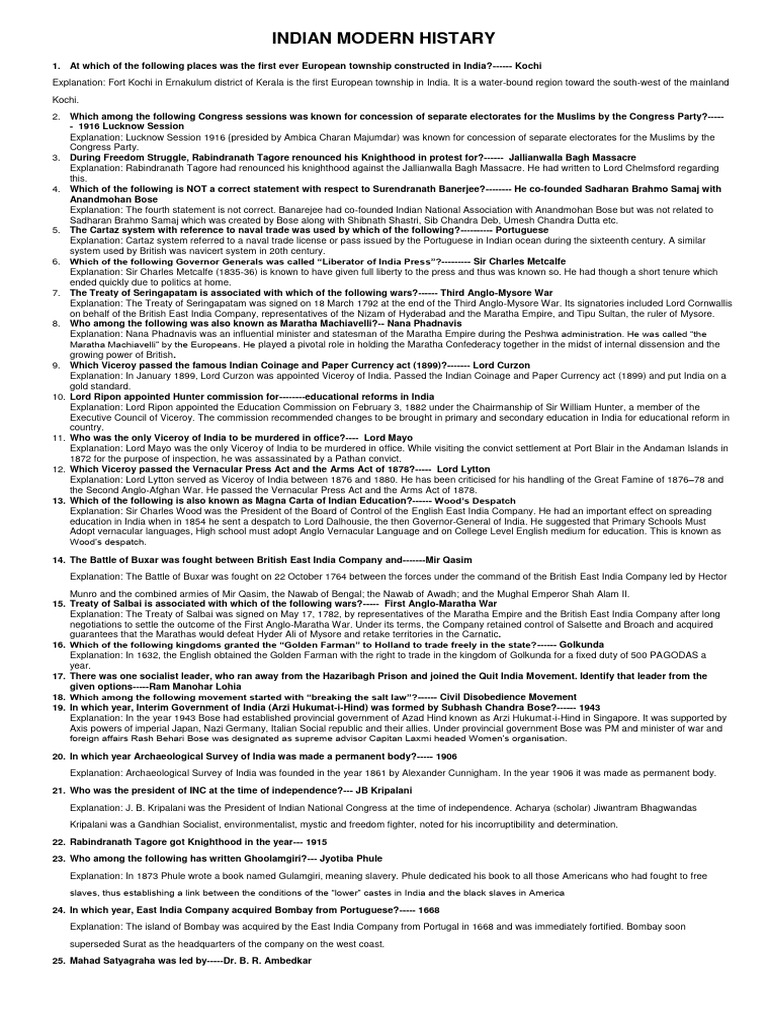 Modern History | PDF | Indian Independence Movement | Mahatma Gandhi