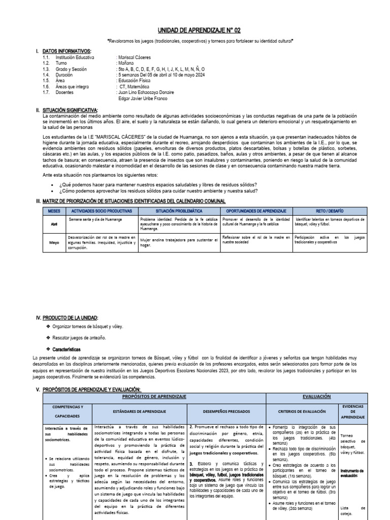 Unidad de Aprendizaje | PDF | Aprendizaje | Evaluación