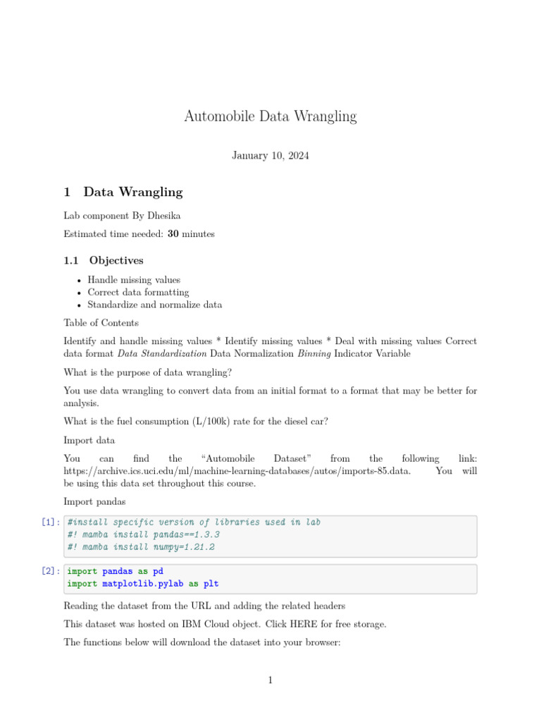 Data Wrangling | PDF | Histogram | Fuel Economy In Automobiles Data Wrangling | PDF | Histogram | Fuel Economy In Automobiles