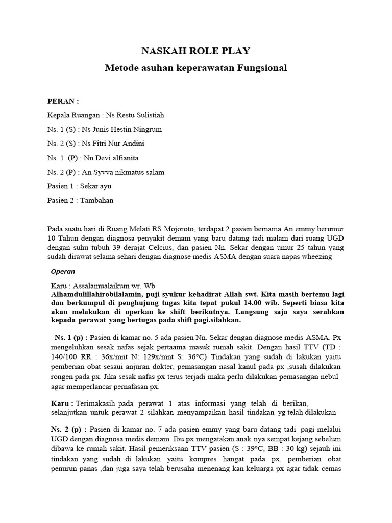 NASKAH ROLE PLAY Metode Fungsional | PDF