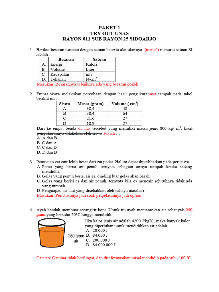 Contoh Revisi Soal | PDF