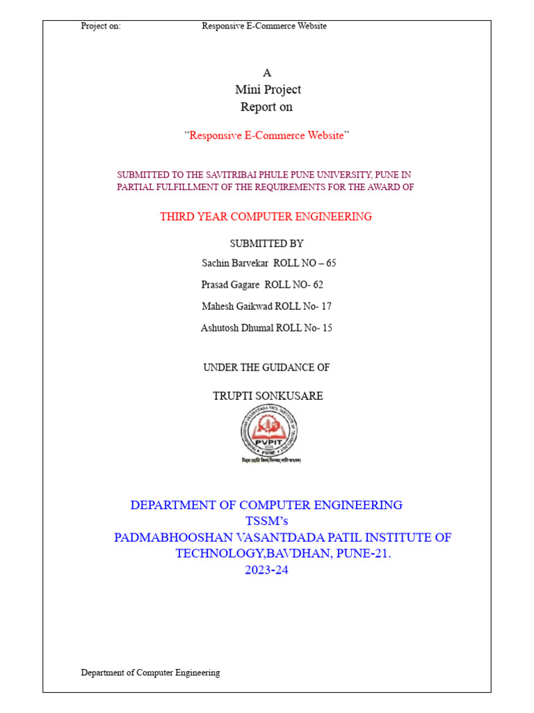 Prasadmini Project WT Final | PDF | Html Element | Html