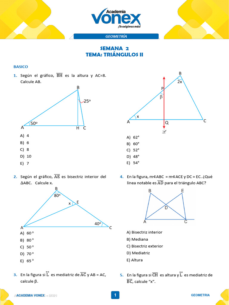 Geometria - S2 | PDF | Triángulo | Geometría Elemental